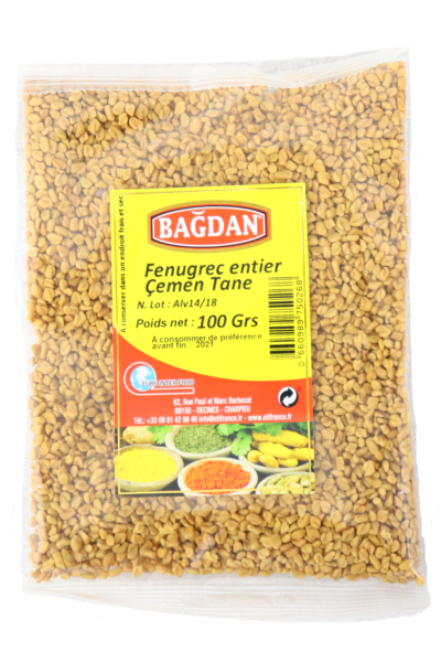 Grossiste Halal, vente de BAGDAN CEMEN 100 GR (fenugrec entier)